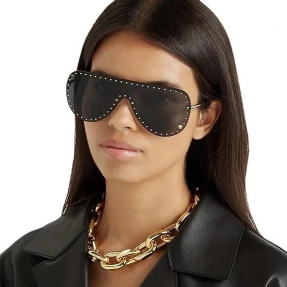 Versace | Accessories | Versace Crystal Shield Sunglasses Sunglasses ...
